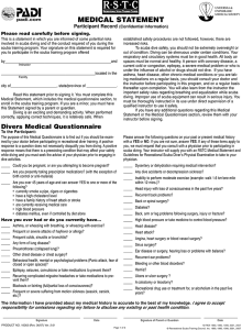 PADI Scuba Diving Medical Questionaire | Cayman Diving